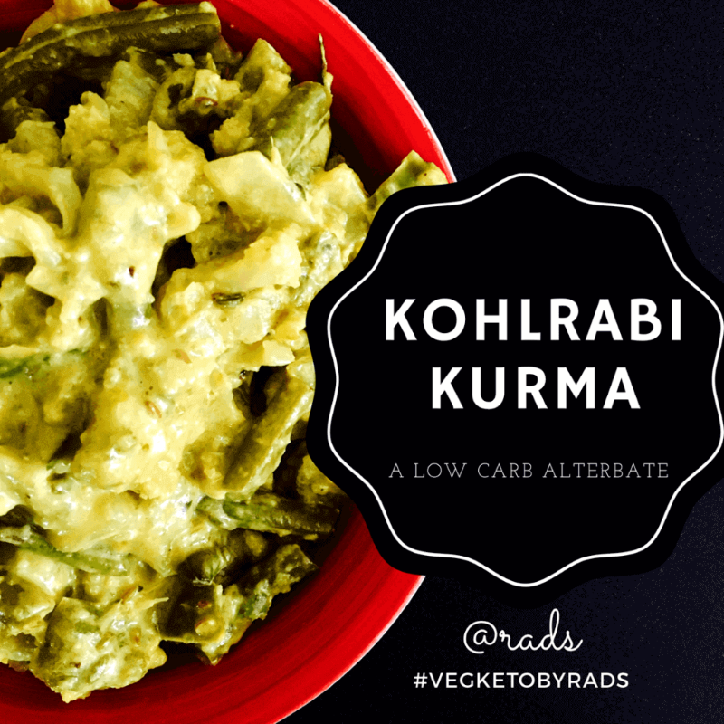 Recipe: Kohlrabi (Knol Kol) Kurma, The Low Carb Way { #atozchallenge}